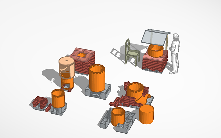 3d Design Secondary Combustion Stacks Cooker Incinerator Tinkercad