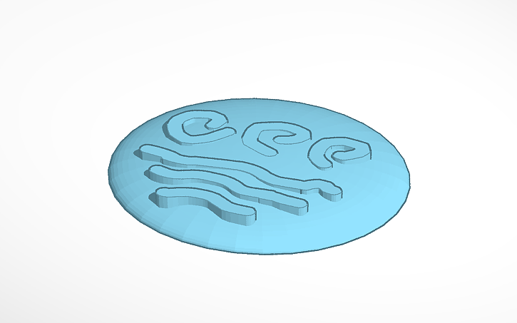 3D design Avatar the last airbender Katara necklace symbol - Tinkercad