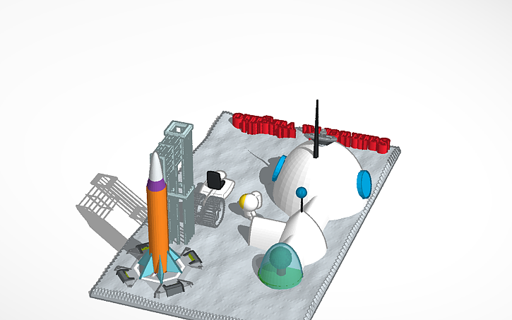 3D design Moon Base - Tinkercad