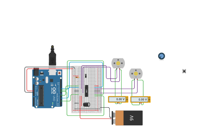 Circuit Design Drive 2 Motors Using Arduino Tinkercad 9885