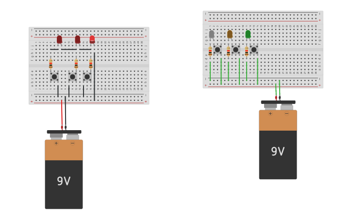 Circuit design Parallel - series - Tinkercad