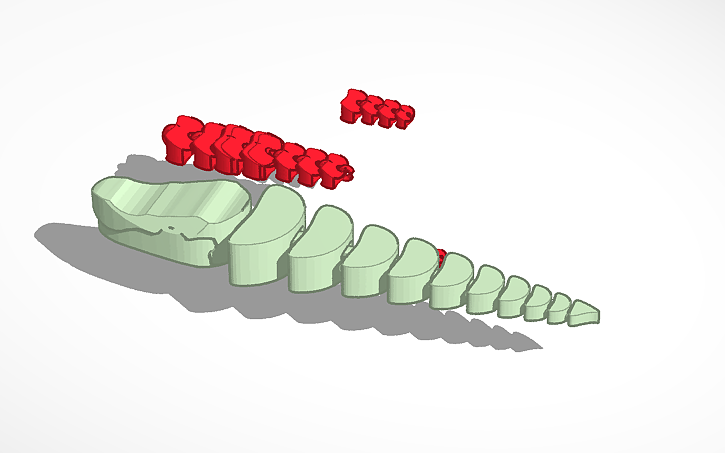 3D design articulating tail - Tinkercad