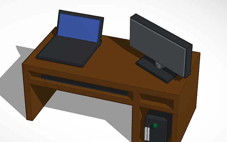 3D design computer and desk - Tinkercad