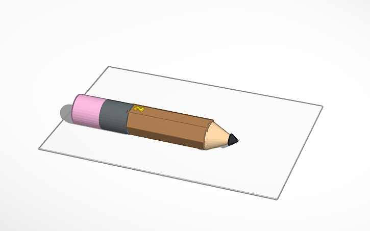 3D design a pencil and piece of paper | Tinkercad