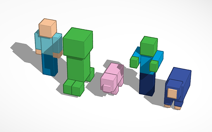 3D design minecraft figures - Tinkercad