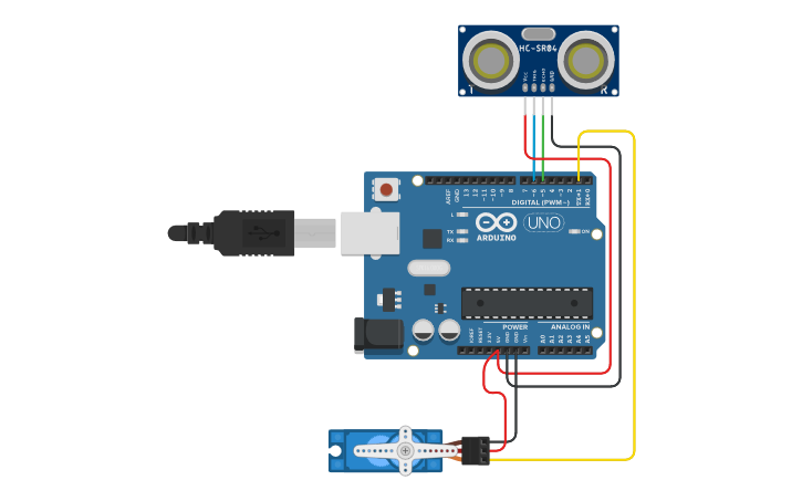 Circuit design Trash-Bot - Tinkercad