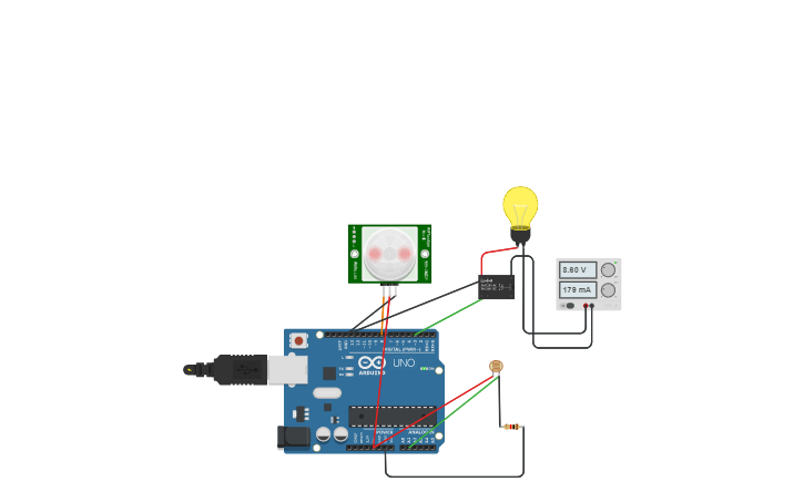 Circuit design Room Lighting System - Tinkercad