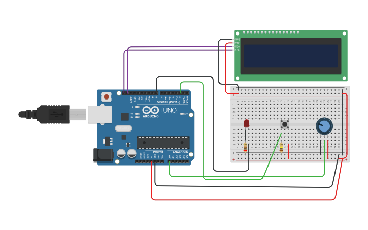 Circuit design Taster and Display - Tinkercad