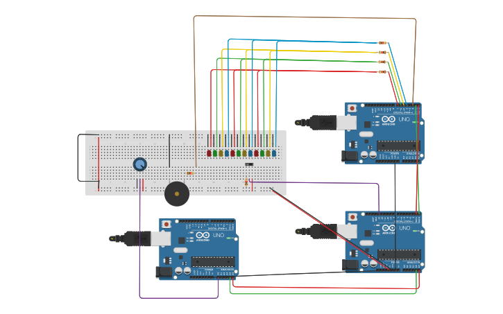 Circuit design Christmas lights 1 | Tinkercad