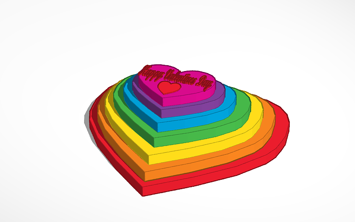 3D design Happy valentines day - Tinkercad