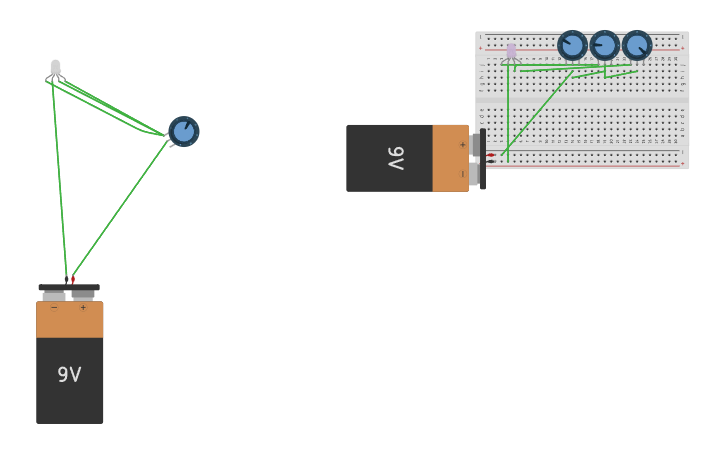 Circuit design Controlling light with potentiometer - Tinkercad