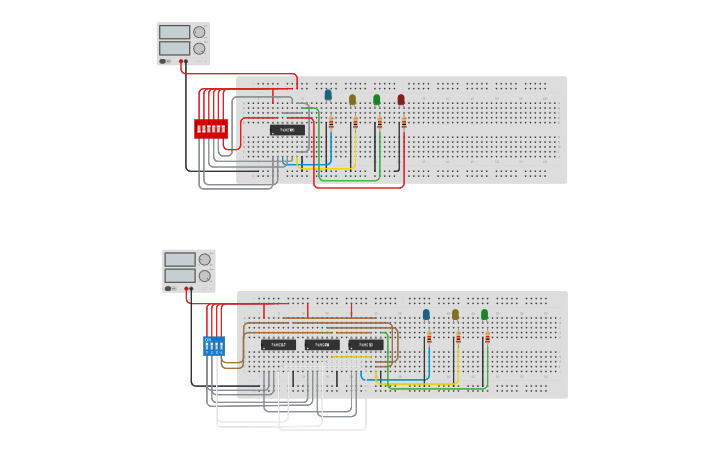 Circuit design EXPERIMENT #4 - XOR GATE - Tinkercad