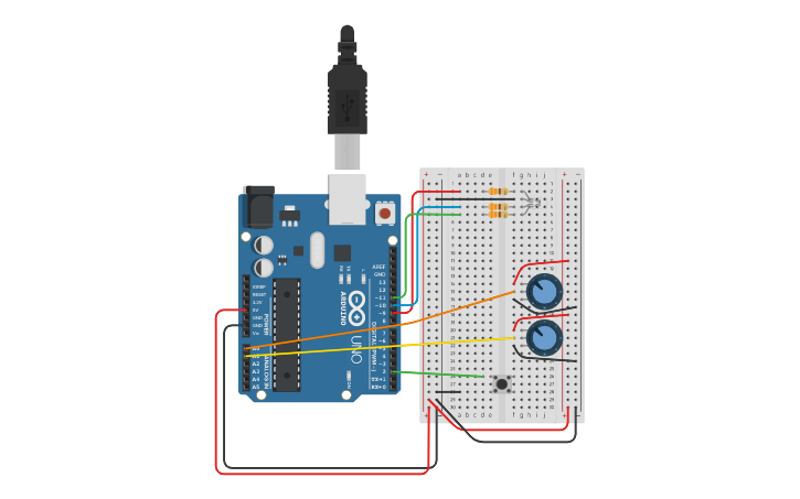 Circuit design RGB Joystick | Tinkercad