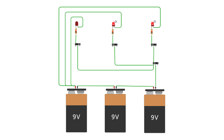 Circuit Design Parallel Circuit With 3 Batteries Tinkercad