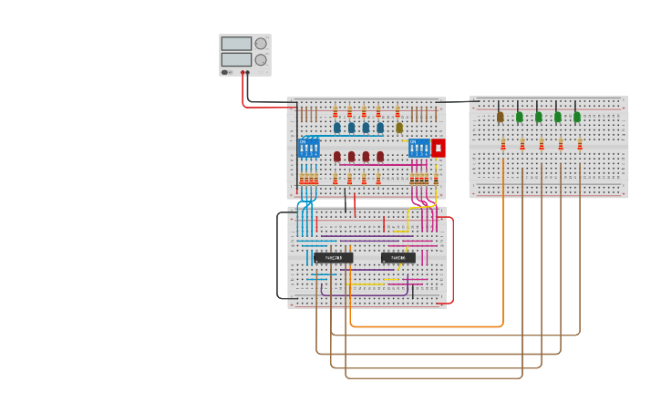 Circuit Design Binary Adder Subtractor Tinkercad
