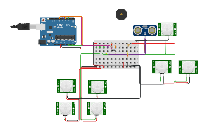 Circuit design SENSORES - Tinkercad