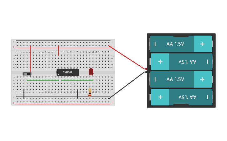 Circuit design NOT gate | Tinkercad