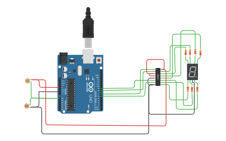 Circuit design Display de 7 segmentos arduino - Tinkercad Circuit design Display de 7 segmentos arduino - Tinkercad