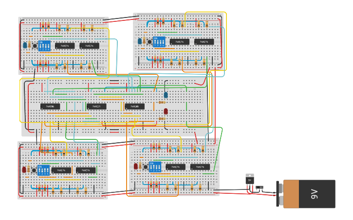 Circuit design Battleship game without arduino - Tinkercad