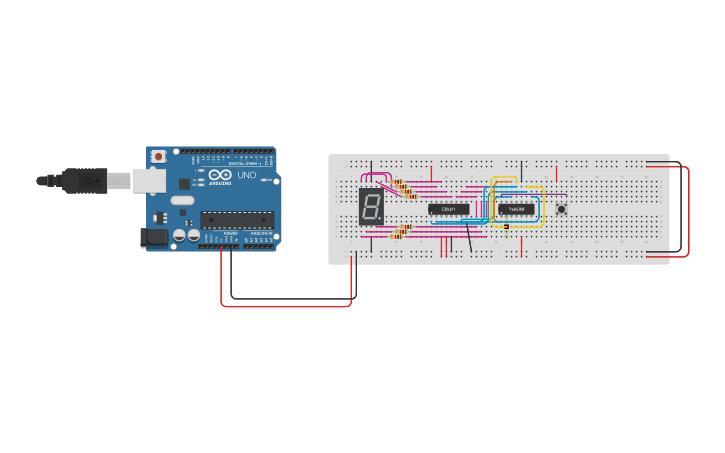 Circuit design Circuito lab funciones combinacionales - Tinkercad