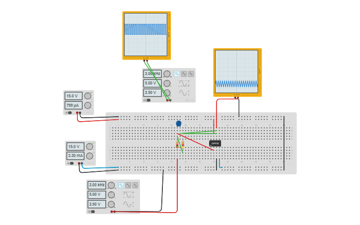 Circuit design 2016170740 김선교 Active low pass Filter - Tinkercad Circuit design 2016170740 김선교 Active low pass Filter - Tinkercad