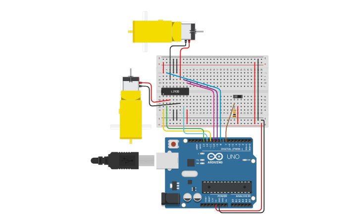 Circuit design Motor Driver - Tinkercad