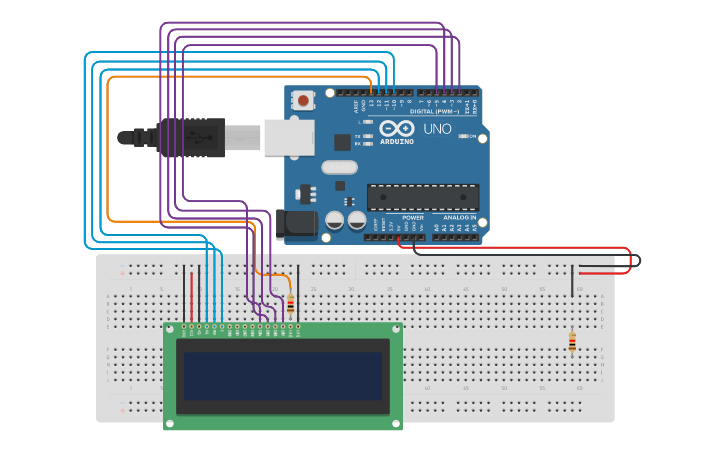 Circuit Design Display Lcd 16x2 Tinkercad