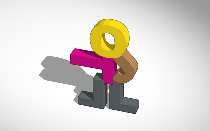 3D design Letter Stickman | Tinkercad
