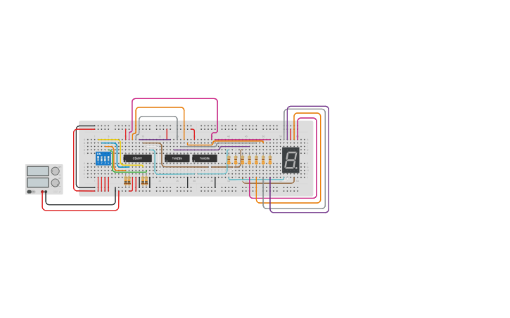 Circuit design DISPLAY DE 7 SEGMENTOS - Tinkercad