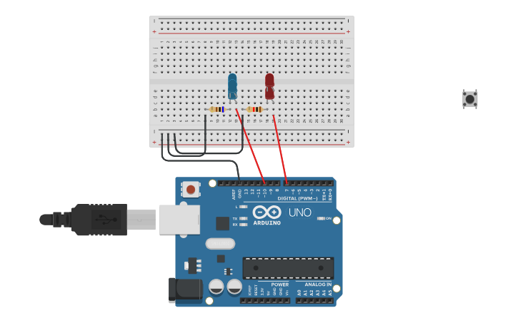 Circuit design Copy of police lights - Tinkercad