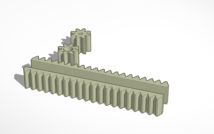 3D design Copy of Copy of Rack and Pinion - Tinkercad