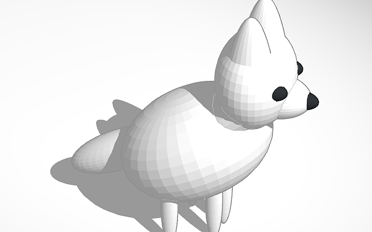 3D design Arctic Fox - Tinkercad