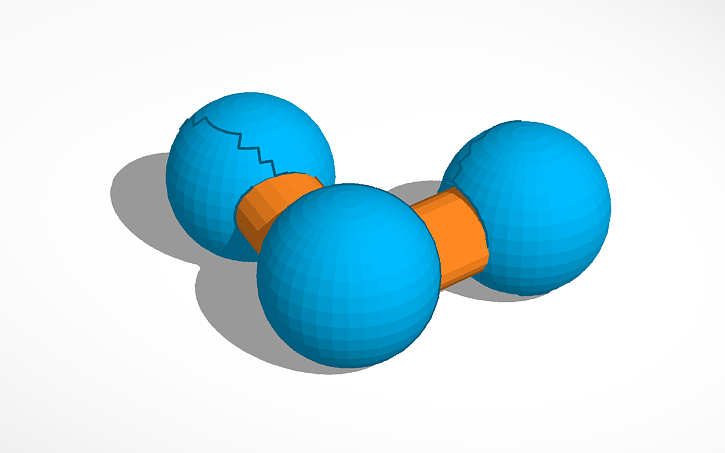 3D design water molecule - Tinkercad