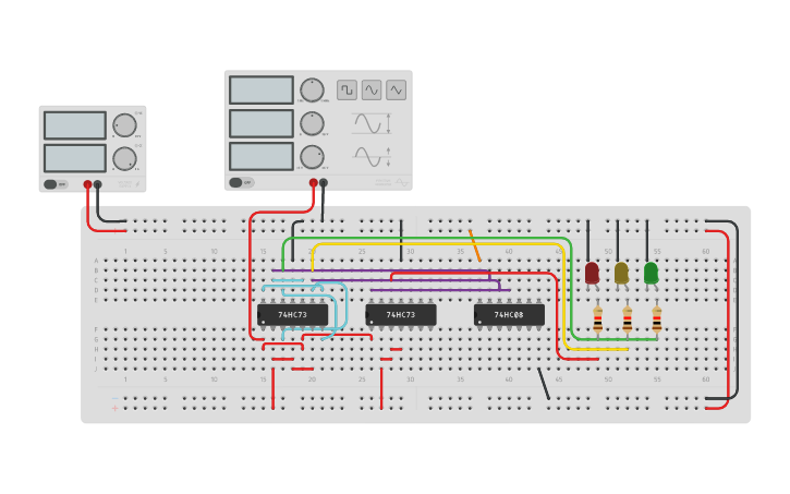 Circuit design traffic light sequence - Tinkercad