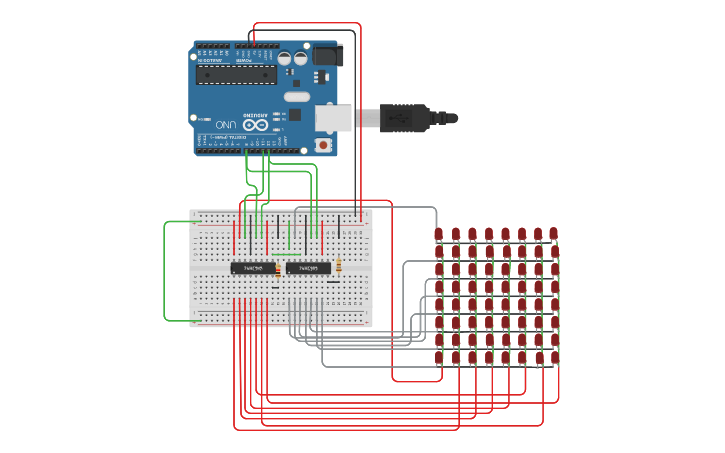 Circuit design 8x8 LED Matrice - Tinkercad