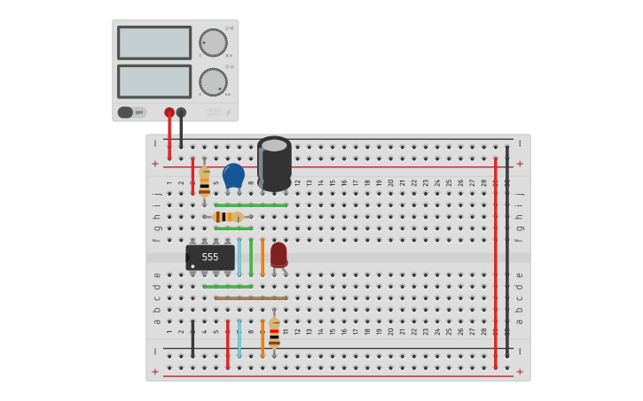 Circuit design NE555 - Tinkercad