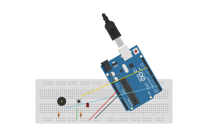 Circuit design PushButton-bocina | Tinkercad