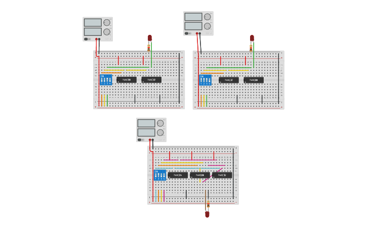 Circuit design Circuitos lógicos - Tinkercad