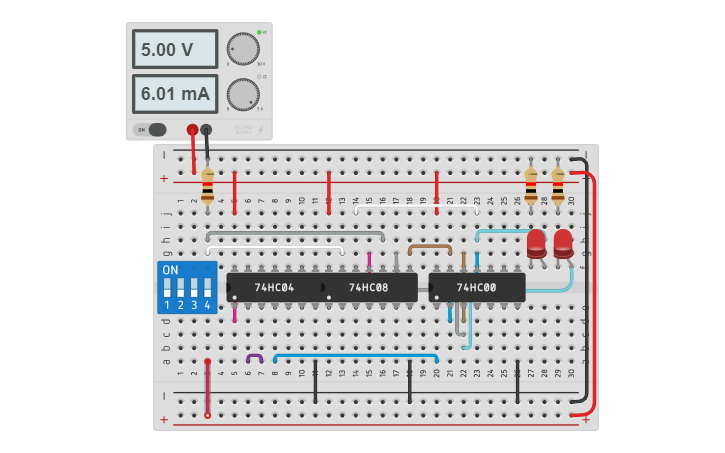 Circuit design SR TO T - Tinkercad