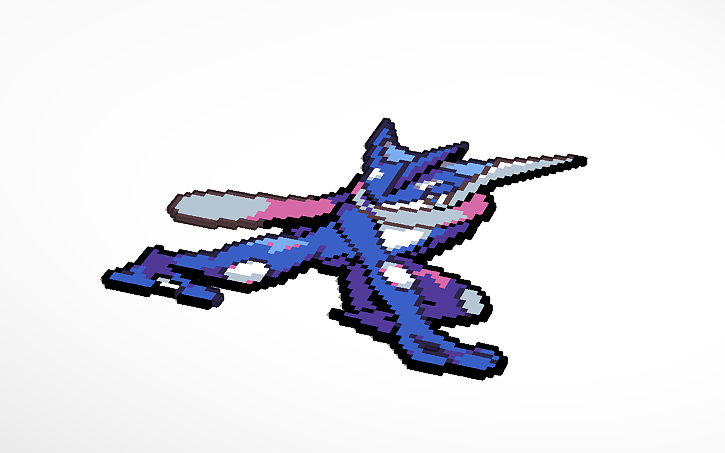 3D design Pixel art Greninja | Tinkercad