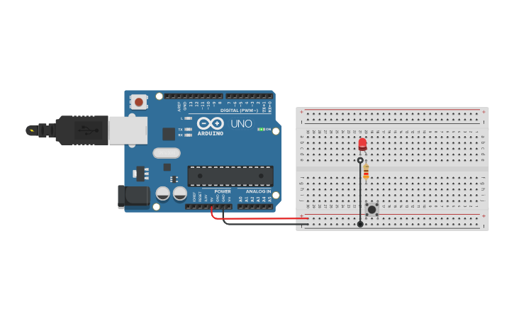 Circuit design Led con Pulsador- ARDUINO - Tinkercad