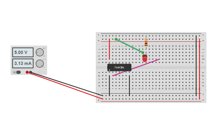 Circuit design NOT GATE | Tinkercad