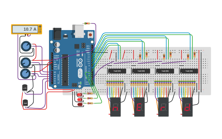 Circuit Design Measuring Voltage Temperature Tinkercad