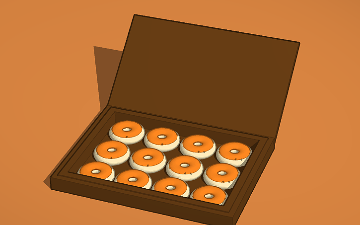 3D design Thanksgiving Donut box 1 - Tinkercad