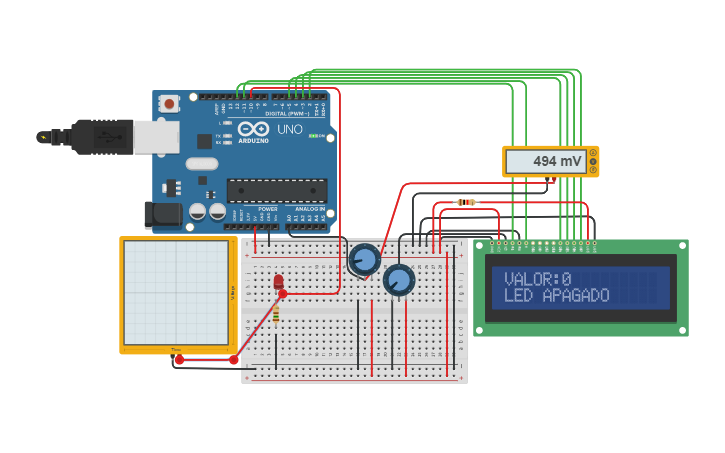 Circuit design Simulacion con Osciloscopio - Tinkercad