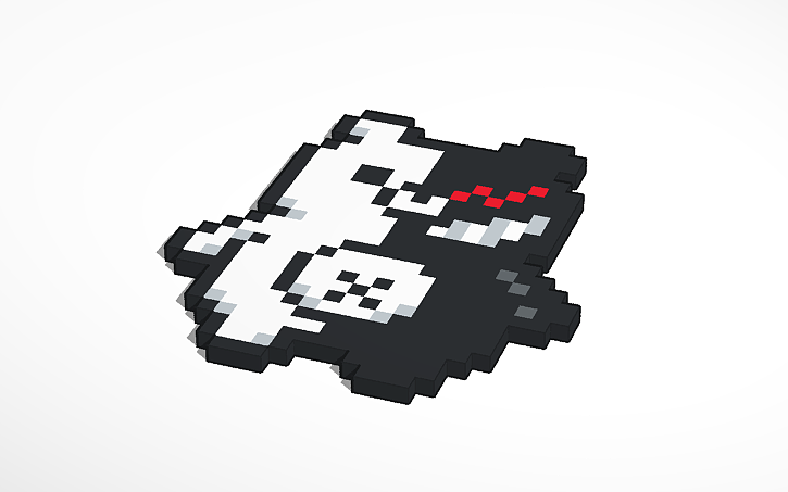 3D design monokuma pixel sprite: drv3 | Tinkercad