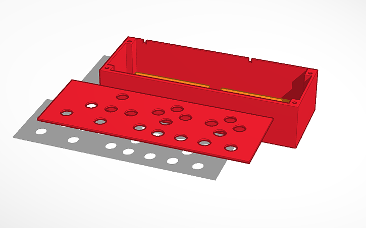 3D design flight buttonbox - Tinkercad