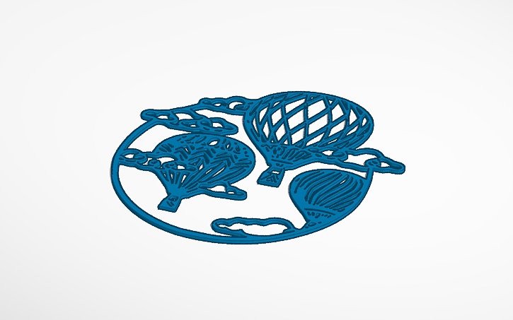 3D design Hot Air Balloon Wall Art - Tinkercad