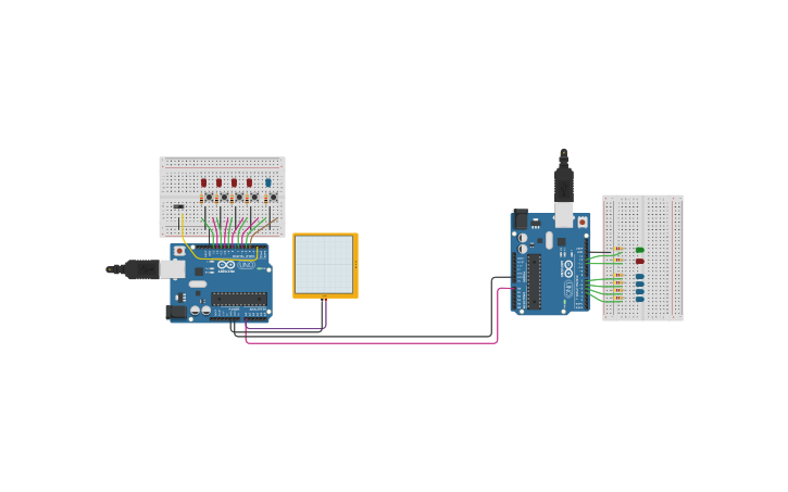 Circuit design EJEMPLO TX RX | Tinkercad