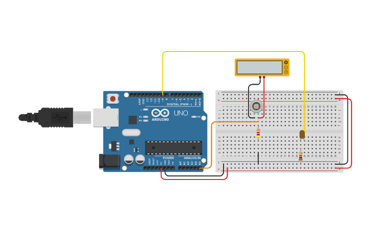 Circuit design Praktek Robotika - Sensor Cahaya ( Photodiode ) | Tinkercad